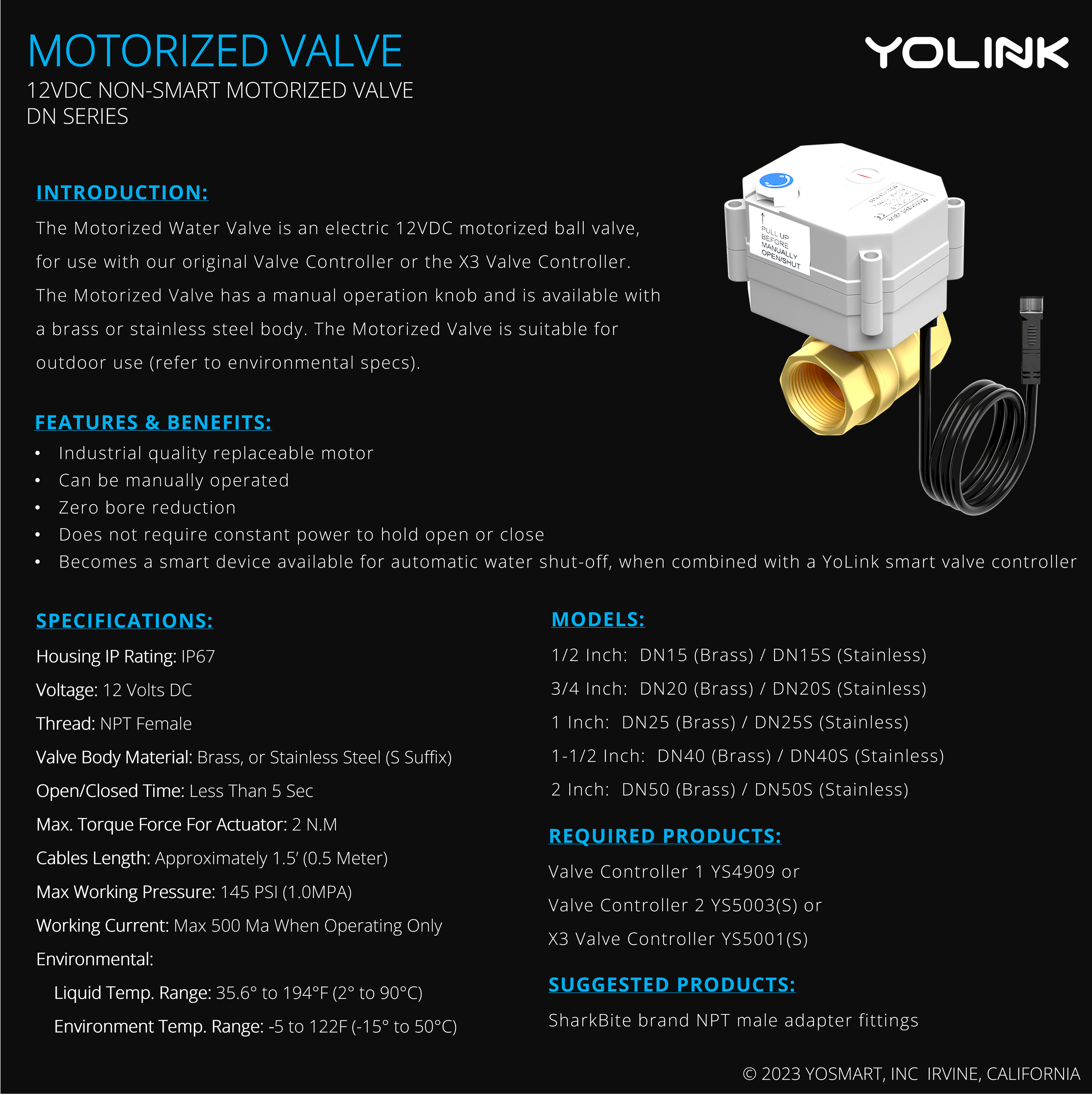 X3 Valve Controller & 1-1/4-Inch DN Series Brass Motorized Valve – YoLink